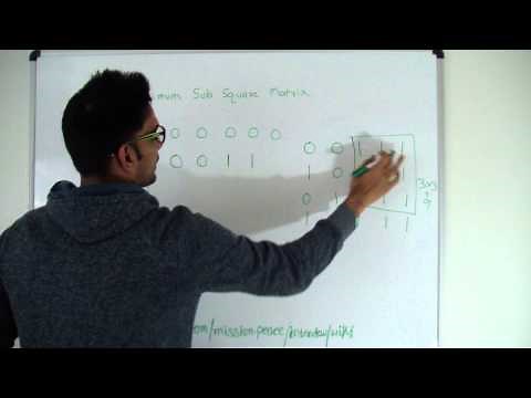 Maximum Sub Square Matrix Dynamic Programming