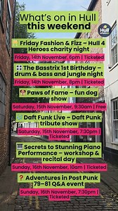 It’s nearly the third weekend of November, and while the festive season is fast approaching, there’s still time to take a breather and enjoy some brilliant events around Hull and East Yorkshire. There’s plenty to keep your weekend plans looking good! Here are some events worth checking out: 🥂 Friday Fashion & Fizz at Princes Quay Shopping Centre mixes charity, style, and a touch of sparkle with a Hull 4 Heroes runway show. 🥂 The Basstrix 1st Birthday celebrates a year of drum & bass and jungle