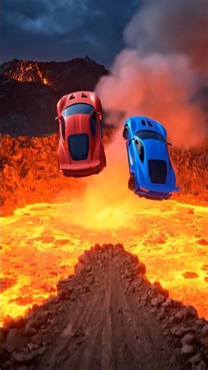 Lego Super Car Battle | Blue vs Red Racing Adventure 🚗🔥🌙