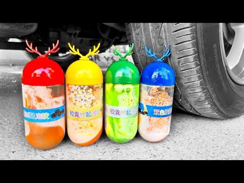 ASMR Crushing Crunchy Things With Car | Running Over Stuff With a Car | Car vs Slime, Toys & Jelly