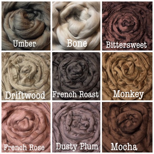 WOOL ROVING, 19 Micron Gray Brown Merino, Nuno Wet Felting Roving, Dyed Merino Wool, Spinning Combed Top, Carding Fine Wool Top - Etsy