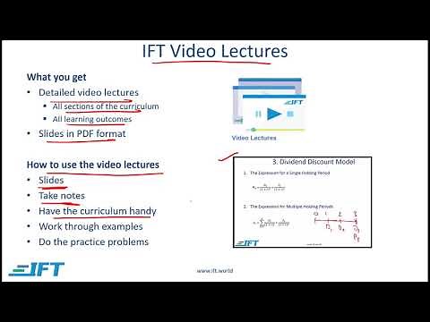CFA Progam Level II Exam: What are IFT Video Lectures?