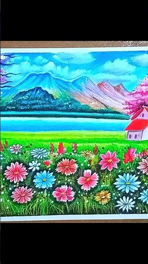 Spring Flowers Pastel Drawing