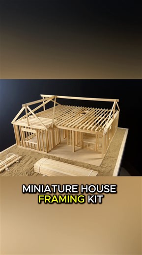🛠 Miniature House Framing Kit – Real Construction in 1:16 Scale 🏗 Build an authentic house frame—exactly like the real thing, but scaled down. This isn’t a model that only looks real—it is real construction, just in 1:16 scale. You’ll measure, cut, and assemble genuine scale lumber into studs, joists and rafters — following the same techniques used on full-size homes. No pre-assembled walls. No glued-on “fake” pieces. Every beam and joint is built by your hands, just like on a job site. ✅ Incl