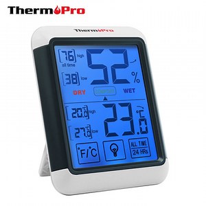 เครื่องวัดอุณหภูมิและความชื้นภายในบ้านแบบดิจิตอล ThermoPro TP-55 Indoor Digital Thermometer Hygrometer ThermoPro TP55 อ่านง่ายแม่นยำ หน้าจอสัมผัส มี backlight | Lazada.co.th
