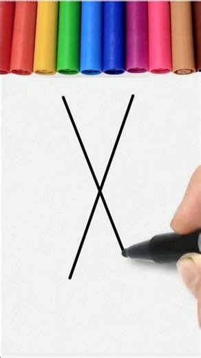 how to draw scissor from letter X easy #drawing #scissors #alphabetart
