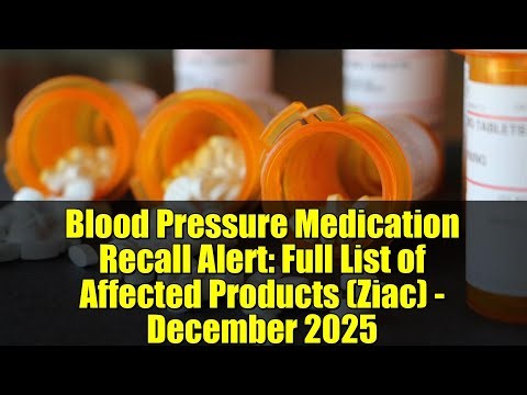 Blood Pressure Medication Recall Alert: Full List of Affected Products (Ziac) - December 2025