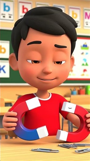 🧲 How Magnets Pull and Push | Magnetism Explained in Cartoon Style #foryou