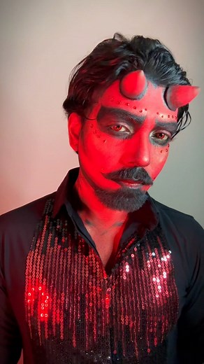 Red Devil makeup on my friend 🔥❤️‍🔥 #creativemakeup #halloweenmakeup #sfx #makeuptutorial #foryou #reel | Sharmeen Auntu