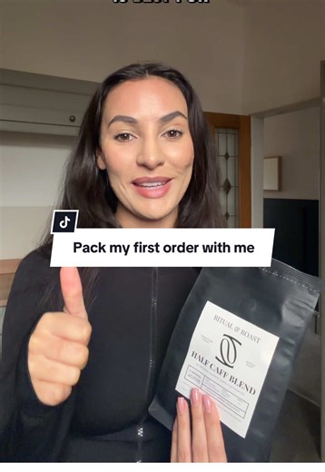 Pack my very first coffee order with me as I start my small coffee business #coffee #smallbusiness #halfcaff