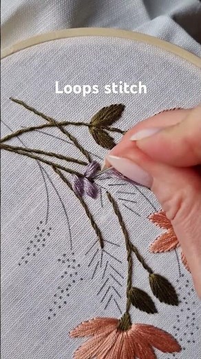 Loops Stitch Blooms 💜 Wildflowers Pattern #embroidery #handmade #stitch #craft #tutorial #diy #art