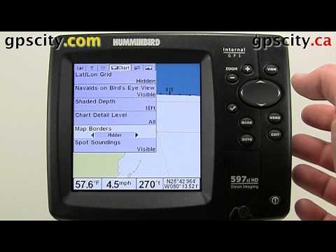 The Chart Setup Menu in a Humminbird 597 ciHD with GPS City
