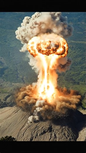 Volcano Shockwave Caught on Camera!🔥🌋”