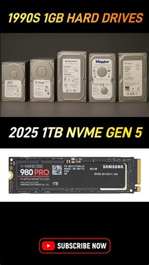 🔥 1990 1GB VS 1TB NVME 2025 🔥 #shorts #viralshorts #shortsfeed #computer #pc