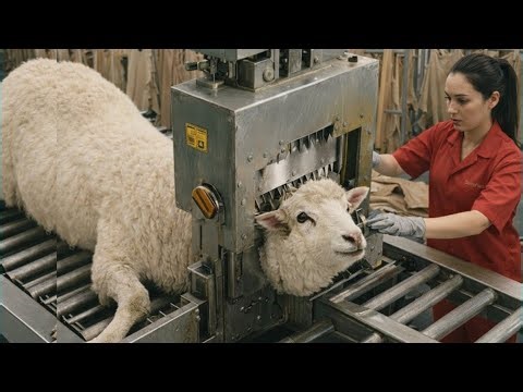 Premium Wool Production Begins | Modern Sheep Shearing|Manufacturing proses
