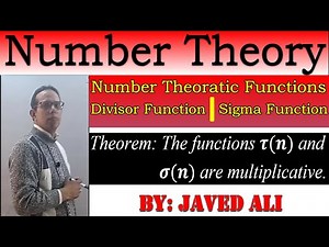 Divisor Function, Sigma Function, Number theoretic functions, Number Theory, Edler, Lec-40