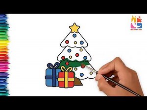 How to Draw a Festive Christmas Tree with Lights and Gifts