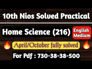 Home Science practical File | (English Medium) | 10th NIOS | Fully Solved- Hand Written Home Science