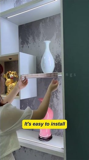 Cabinet shelf rotating light.#lamp #light #led #smarthome #lightingdecor