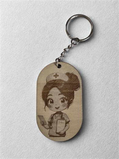 Personalized Wooden Keychain, Custom Engraved