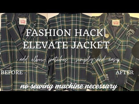How to: Sew on Elbow Patches | NO SEWING MACHINE NECESSARY!!