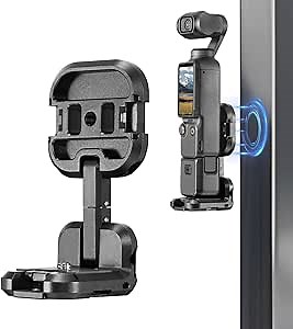 YDW Magnetic Mount Stand Compatible with DJI Osmo Pocket 3,L-Shaped MagneticMount for Pocket 3,Metal Bracket Mount with 1/4 Screw Holes/360* Rotating Linkage/Cold ShoeMount/Easy to Attach/Detach