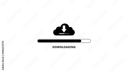 Cloud Downloading Progress Bar Animation loading animation file transfer data transfer