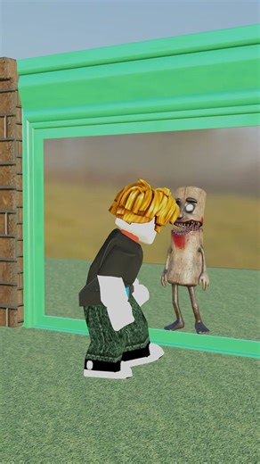 Bacon-hair and Tung Tung zombie through the mirror #tungtungtungsahur #funny #animation #roblox