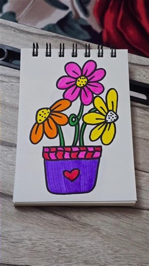 Colourfull flower drawing#ytshorts#shorts#vedios#drawingguide#tutorial#drawing