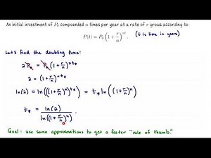 The Rule of 72 for doubling time for compounded interest