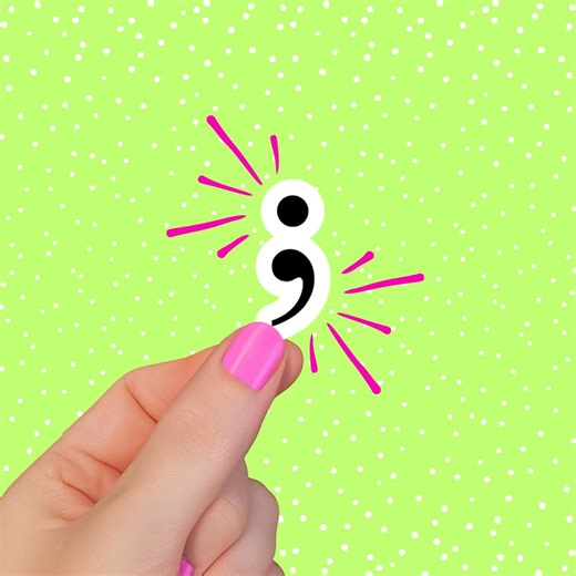 Mental Health Sticker Holographic, Semicolon Suicide Awareness Sticker, Inspirational Decal, Waterproof Laptop Water Bottle Sticker Gift - Etsy