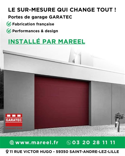 Mareel on Instagram: "🔐 Le sur-mesure qui change tout, jusque dans votre garage Parce qu’une porte de garage est bien plus qu’une simple fermeture, Mareel Espace Protection vous propose les portes de garage GARATEC, alliant design, performances et durabilité. Conçues 100 % sur mesure et fabriquées en France 🇫🇷, elles s’adaptent parfaitement à votre habitation, à vos contraintes techniques et à votre style. ✔️ Esthétique soignée ✔️ Fiabilité et confort d’utilisation ✔️ Solutions motorisées et