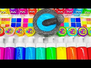 Satisfying Video How To Make Rainbow Paint Slime Makeup Eyeshasow Mixing Random Things ASMR #7