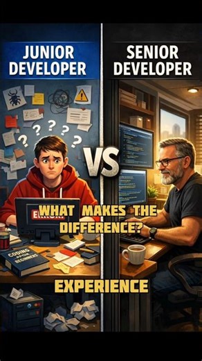 Junior vs Senior Developer – The Real Difference 😅 #trending #shorts #short #coding​ #interview