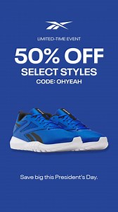 Save on legendary Reebok styles. Get 50% off select styles for a limited time with code OHYEAH. | Reebok | Facebook