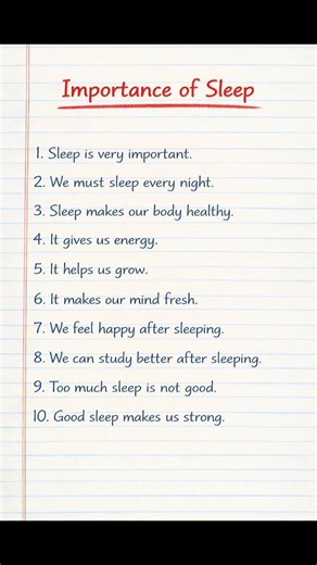 Importance of Sleep Essay | 10 Lines in English