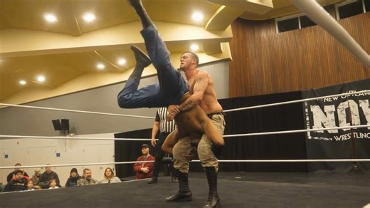 Clap them cheeks. Full match available on IWTV #indywrestling #IWTV #NOW #entertainment #valleyfield #christmashangover #wrestling #prowrestling #wrestlers #clapthemcheeks | New Outlaws Wrestling - NOW