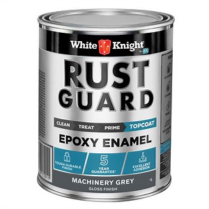 White Knight 1L Machinery Grey Gloss Rust Guard Machinery Epoxy Enamel Paint