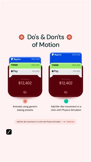 LottieFiles on Instagram: "🌀 Switch from presets to physics. 🔗 Make every animation feel natural with Physics Simulator in Lottie Creator: lottie.link/creator-ig #motiondesign #motiondesigner #physicssimulator #lottieanimations"