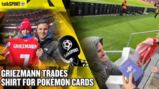 ‘No way’ – Fans in disbelief as Antoine Griezmann swaps Atletico Madrid shirt worth £1000 for rare Pokemon cards