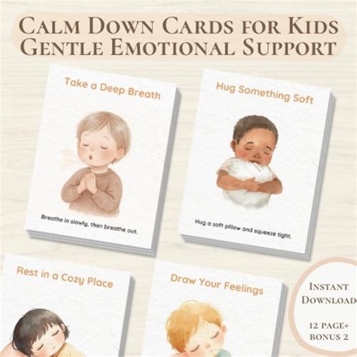 Printable Emotion Cards for Kids | Minimal Feelings Cards | Emotional Learning Tool | PDF & PNG - Etsy
