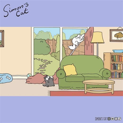 'A pup has entered the villa!' 🐱 Happy #internationaldogday 💖 | Simon's Cat