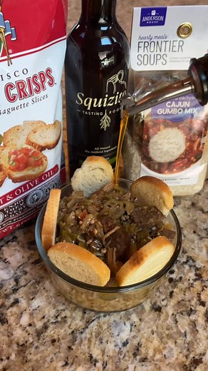 Gumbo and rice, the ultimate comfort combo 🤎 We’ve got everything you need: rice, gumbo mix, sausage, and chicken. Just follow the directions on the gumbo mix and your rice package, add your favorite meats, and you’ve got one of the best bowls of gumbo you’ll ever eat. Easy, hearty, and full of flavor! #rice #gumbo #arkansas #arkansasbusiness #oliveoil | Squizito Tasting Room