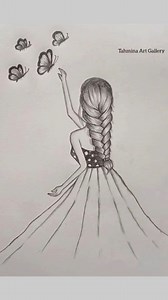 612K views · 5.6K reactions | A girl with butterfly #Art #Drawing #Explore #ArtGallery #ArtLover #ArtReels #ArtVisual #Sketch #HowToDraw #PencilDrawing #Reels #Reels #Shorts #FbReels #Viral #Tranding #Artist #Artwork #GirlDrawing #PencilSketch | Tahmina Art Gallery | Facebook
