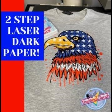 2 step laser dark heat transfer paper printed on a white toner printer