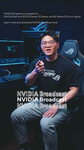 3.4K views · 14 reactions | Transform your RTX PC into a home studio with NVIDIA Broadcast!  Eliminate distractions, personalize your on-screen appearance, and always stay camera-ready with AI-powered eye contact. Have you tried it yet? Learn more: https://rog.gg/GEFORCERTX40-S #RTX40 | ASUS Republic of Gamers | Facebook