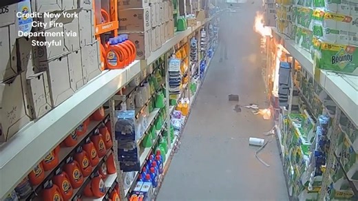 Video: Worker charged with starting fire at New York supermarket full of shoppers