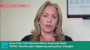 2K views · 63 reactions | Renee Clark, Chief Operating Officer for Southcoast Health System speaks to the public in this video regarding Southcoast Health reopening of services and policy changes. Visit www.southcoast.org for more updates related to the COVID-19 Coronavirus. | Southcoast Health | Facebook
