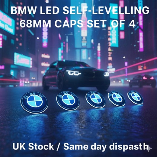 BMW LED Floating Center Caps (68mm, Set of 4) | Kinetic Powered Wheel Emblems - Etsy UK