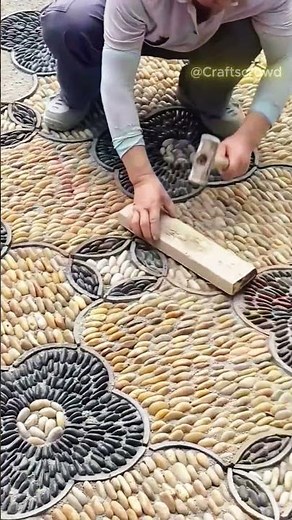 Satisfying Pebble Floor Installation — Stunning Craftsmanship! ✨ | Crafts Crowd